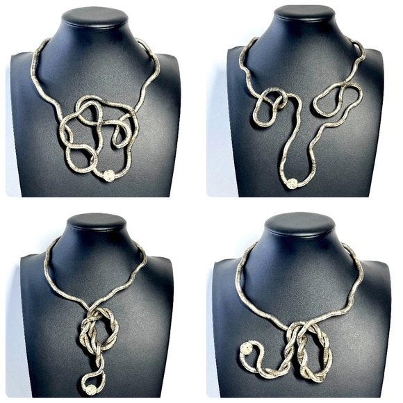 Unsigned. | Jewelry | Flexible Snake Crystal Ball Moldable Necklace ...